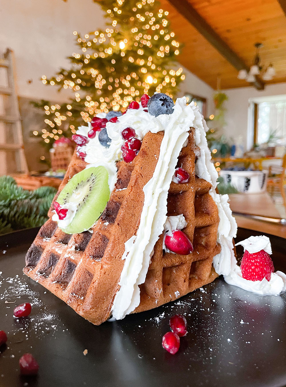 Krusteaz Waffle Gingerbread Houses - Banyan Bridges
